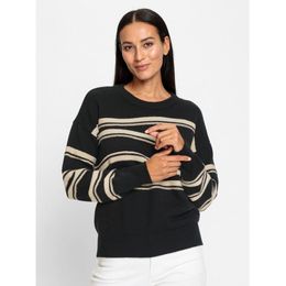 Heine Pullover in schwarz-sand-gemustert | Gr.: 40