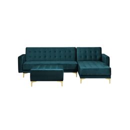Beliani 2-tlg Modulsofa ABERDEEN in Gr&uuml;n/Gold | Gr.: onesize