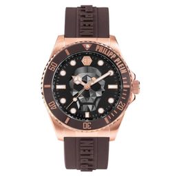 Philipp Plein Herrenuhr The $kull Diver in braun | Gr.: onesize