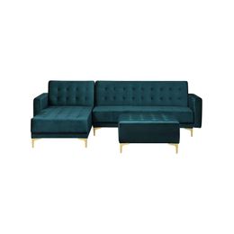 Beliani 2-tlg Modulsofa ABERDEEN in Gr&uuml;n/Gold | Gr.: onesize