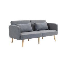 HOMCOM Schlafsofa-170L x 83B x 80H cm-Grau | Gr.: onesize