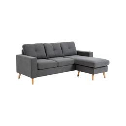 HOMCOM Ecksofa-193L x 136B x 85H cm-Dunkelgrau | Gr.: onesize