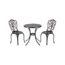 Beliani 3-tlg Bistro Set TRIORA/ANDALO in Braun | Gr.: onesize