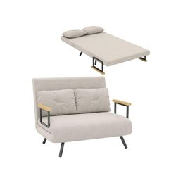 HOMCOM Schlafsofa-102L x 73B x 81H cm-Beige | Gr.: onesize