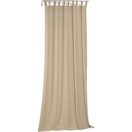 Vorhang WIRTH "Wiessee", beige (natur), B:150cm H:375cm, Baumwolle, Leinen, Modal, Gardinen, nach Ma&szlig;