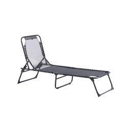 Beliani Gartenliege AMBATO in Schwarz - (W) 58 x (H) 33 x (L) 188 cm | Gr.: onesize