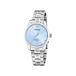 Calypso Damen-Armbanduhr Quarz Stahl/Hellblau | Gr.: onesize