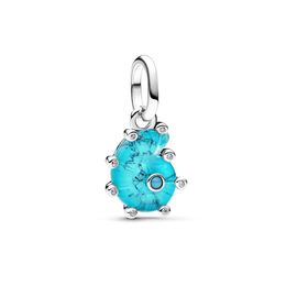 Pandora Silber Charm-Anh&auml;nger Blaue Muranoglas Meeresschnecke | Gr.: onesize