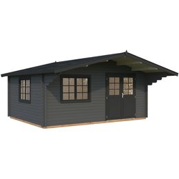 Gartenhaus Palmako "Sally", dunkelgrau, anthrazit, Fu&szlig;boden im Gartenhaus, ohne Dacheindeckung, Massivholz, Gartenh&auml;user, Gartenhaus, verschiedene Farben