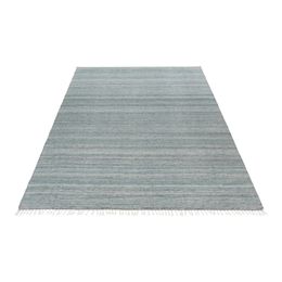 Teppich Obsession "My Nador 565", blau, B:160cm H:2mm L:230cm, Polyethylen (PE), Teppiche, Teppich, meliert, mit Fransen, In- und Outdoor geeignet