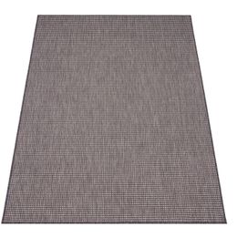 Teppich Paco Home "Napoli 777", grau (anthrazit), B:120cm H:4mm L:160cm, Polypropylen, Teppiche, Teppich, Flachgewebe, meliert, In- und Outdoor geeignet, Wohnzimmer