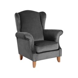 58 aufm Kessel OHRENSESSEL Katria Bezug Samtvelours Buche natur / anthrazit | Gr.: onesize