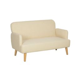 HOMCOM 2 Sitzer Sofa-130L x 74B x 79H cm-Cremewei&szlig; | Gr.: onesize