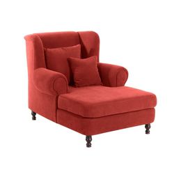 58 aufm Kessel SESSEL XXL Karley Bezug Veloursstoff Buche nussbaum dunkel / terracotta | Gr.: onesize
