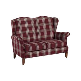 58 aufm Kessel SOFA 2-Sitzer Katria Bezug Flachgewebe Buche nussbaum / rot | Gr.: onesize