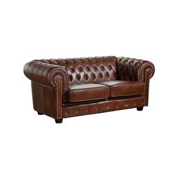 58 aufm Kessel SOFA 2-Sitzer Kath Bezug Wischleder Buche nussbaum dunkel / braun | Gr.: onesize