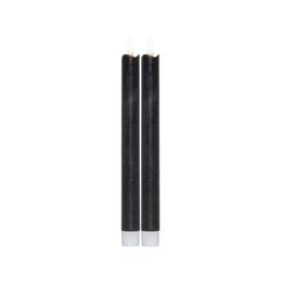 STAR TRADING LED Stabkerzen Flamme 2er-Set aus Wachs in Schwarz | Gr.: onesize