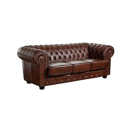 58 aufm Kessel SOFA 3-Sitzer Kath Bezug Wischleder Buche nussbaum dunkel / braun | Gr.: onesize