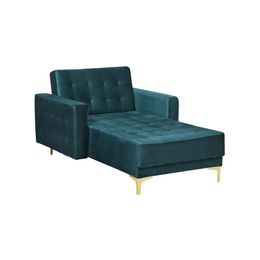 Beliani Chaiselongue ABERDEEN in Gr&uuml;n/Gold - (W) 107 x (H) 83 x (L) 168 cm | Gr.: onesize