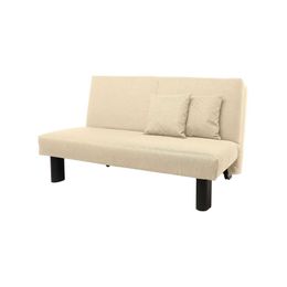 58 aufm Kessel FALTSOFA Kalomira Bezug Flachgewebe Metall schwarz / beige | Gr.: onesize