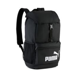 Rucksack Puma "PHASE HOODED BACKPACK", schwarz (Puma schwarz), Rucks&auml;cke, Damen, Netz, Obermaterial: 100% Polyester, unifarben, Rucksack, f&uuml;r Erwachsene, sportlicher Stil, leichter Zugang zu den F&auml;chern