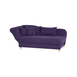 58 aufm Kessel RECAMIERE mit Armteil links klappbar Katia Veloursstoff Buche/violett | Gr.: onesize