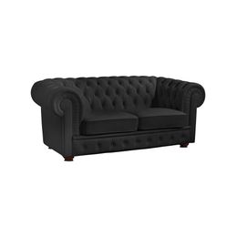 58 aufm Kessel SOFA 2-Sitzer Kalea Bezug Kunstleder Buche nussbaum dunkel / schwarz | Gr.: onesize