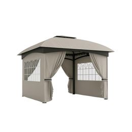 Outsunny Pavillon 335L x 335B x 285H cm Hellgrau | Gr.: onesize