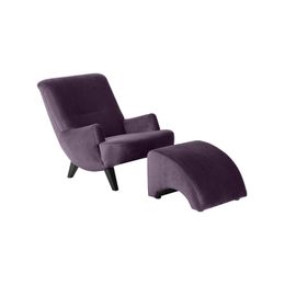 58 aufm Kessel Sessel Kajsa 71x80x101 Bezug Samtvelours Buche schwarz/purple | Gr.: onesize