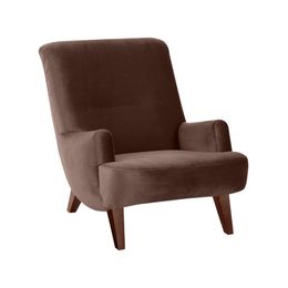 58 aufm Kessel Sessel Kajsa 71x80x101 Bezug Samtvelours Buche nussbaum/braun | Gr.: onesize