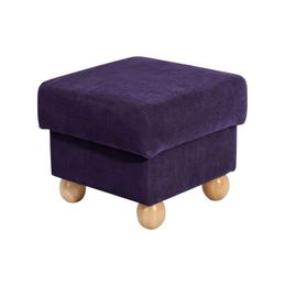 58 aufm Kessel HOCKER Kasha Bezug Veloursstoff Buche natur / violett | Gr.: onesize