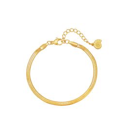 Hey Happiness Vergold. Armband Schlangenkette Edelstahl in Gold - (L) 15,5-19,5 | Gr.: onesize