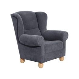 58 aufm Kessel OHRENBACKENSESSEL Kasha Bezug Veloursstoff Buche natur / anthrazit | Gr.: onesize