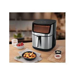 Gourmet Maxx Hei&szlig;luft-Fritteuse 7,5l 2200W Edelstahl/schwarz + Ober-/Unterhitze Schwarz | Gr.: onesize