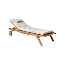Beliani Gartenliege CESANA PREMIUM in Braun/Beige - (W) 67 x (H) 33 x (L) 195 cm | Gr.: onesize