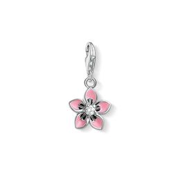Thomas Sabo Charm-Anh&auml;nger Rosa Blume in silber, pink | Gr.: onesize