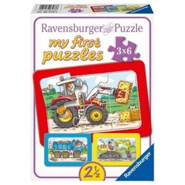 Ravensburger Verlag GmbH Spiel - Ravensburger Kinderpuzzle - 06573 Bagger, Traktor und Kipplader - my fi | Gr.: onesize