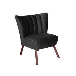 58 aufm Kessel SESSEL Kadisha Bezug Samtvelours Buche nussbaum dunkel / schwarz | Gr.: onesize