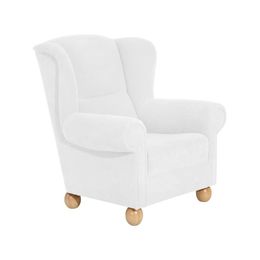 58 aufm Kessel OHRENBACKENSESSEL Kasha Bezug Veloursstoff Buche natur / creme | Gr.: onesize