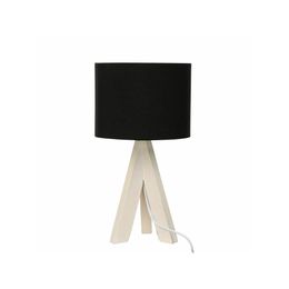 Licht-Erlebnisse Tischlampe &Oslash; 17 x (H)31 cm in Holz SchwarzHolz Schwarz | Gr.: onesize