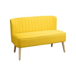 HOMCOM Sofa-117L x 56,5B x 77H cm-Gelb | Gr.: onesize