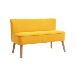 HOMCOM Sofa-117L x 56,5B x 77H cm-Gelb | Gr.: onesize
