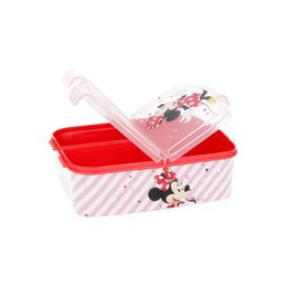 Disney Minnie Mouse Kinder Premium Brotdose Lunchbox mit 3 F&auml;chern in Rot | Gr.: onesize