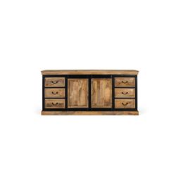 Giner y Colomer Handgefertigtes Sideboard im Industriestil aus Mangoholz 2 m in Brown | Gr.: onesize