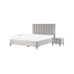 Beliani Schlafzimmer Set SEZANNE in Grau/Schwarz - (W) 190 x (H) 142 x (L) 215 cm | Gr.: onesize