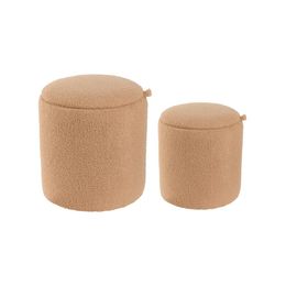 Beliani 2er-Set Pouf BEREA in Braun | Gr.: onesize