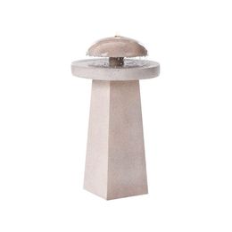 Beliani Gartenbrunnen HUNLEN in Beige - (W) 49 x (H) 89 x (L) 49 cm | Gr.: onesize
