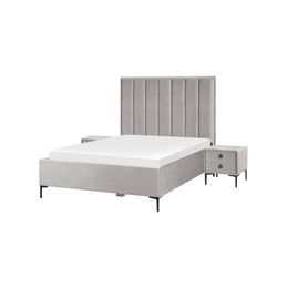 Beliani Schlafzimmer Set SEZANNE in Grau/Schwarz - (W) 150 x (H) 142 x (L) 215 cm | Gr.: onesize