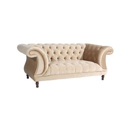 58 aufm Kessel CHESTERFIELD Sofa 2-Sitzer Kaylin Samtvelours sand | Gr.: onesize