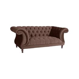 58 aufm Kessel CHESTERFIELD Sofa 2-Sitzer Kaylin Samtvelours braun | Gr.: onesize